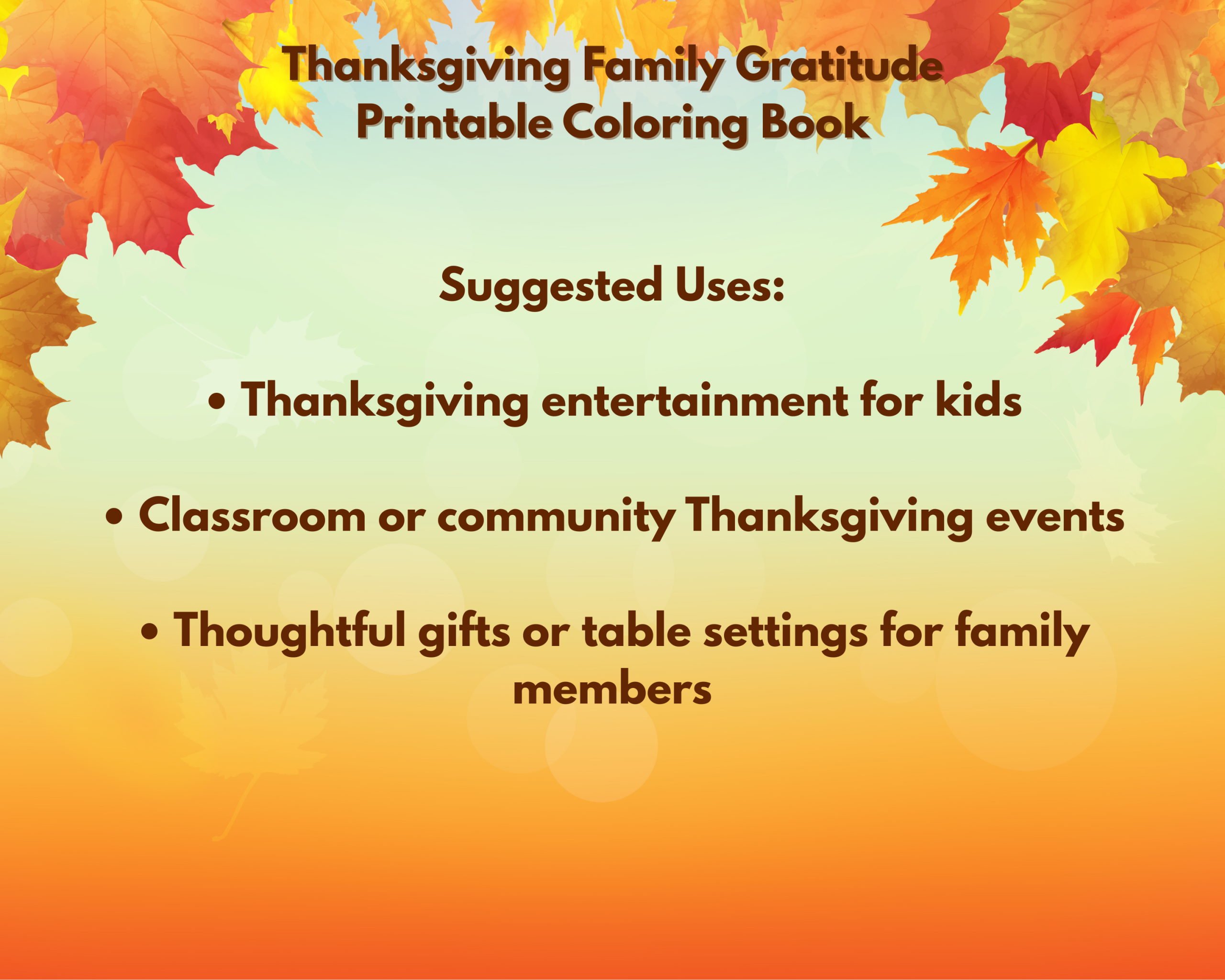 Thanksgiving Family Gratitude Coloring Book – Dandelion Marketplace
